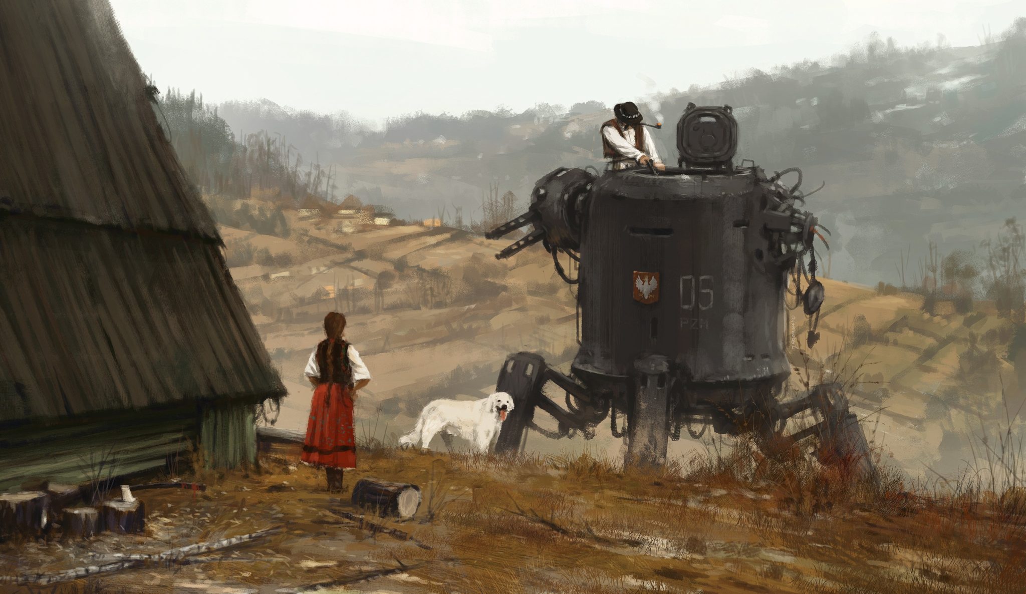Mesmerizing Paintings Of Alternative History With Mecha Robots in 20th ...