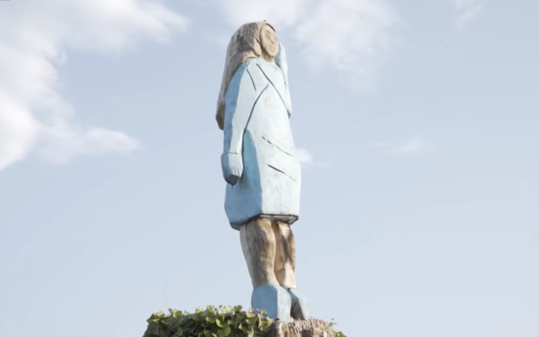 Melania Trump Wooden Statue Unveiled In Slovenia, People in Shock ...